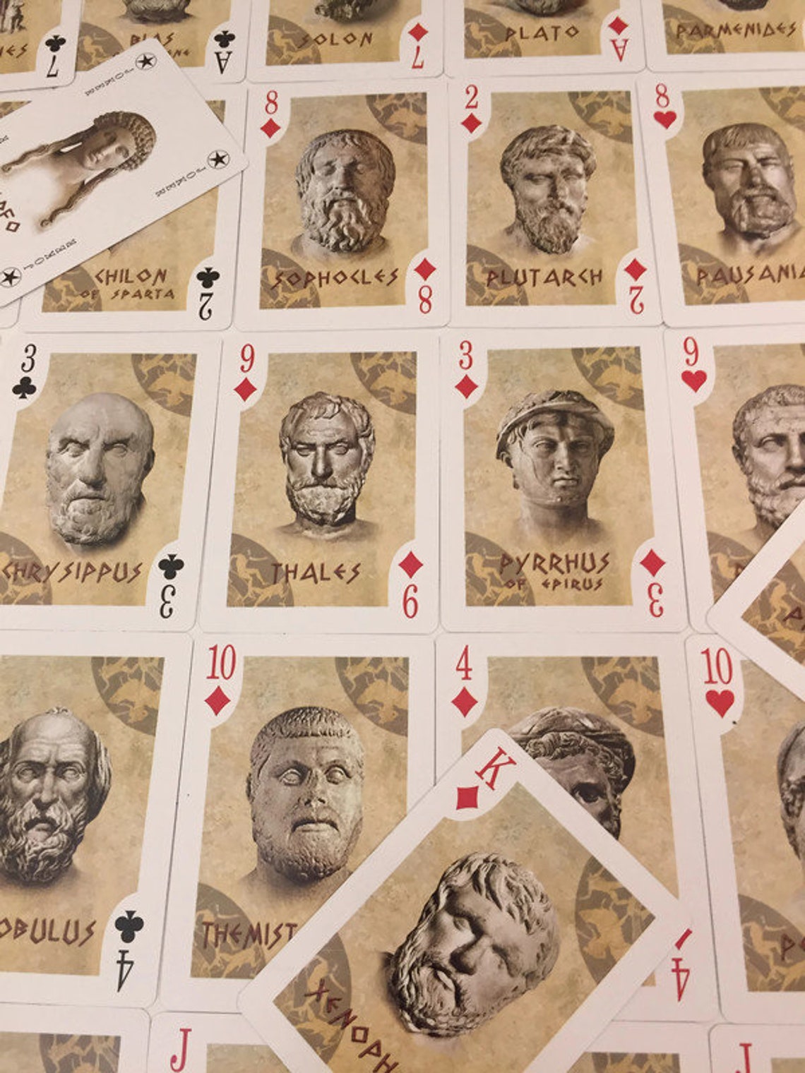 Playing cards Greek Philosophers Greek playing cards Playing | Etsy