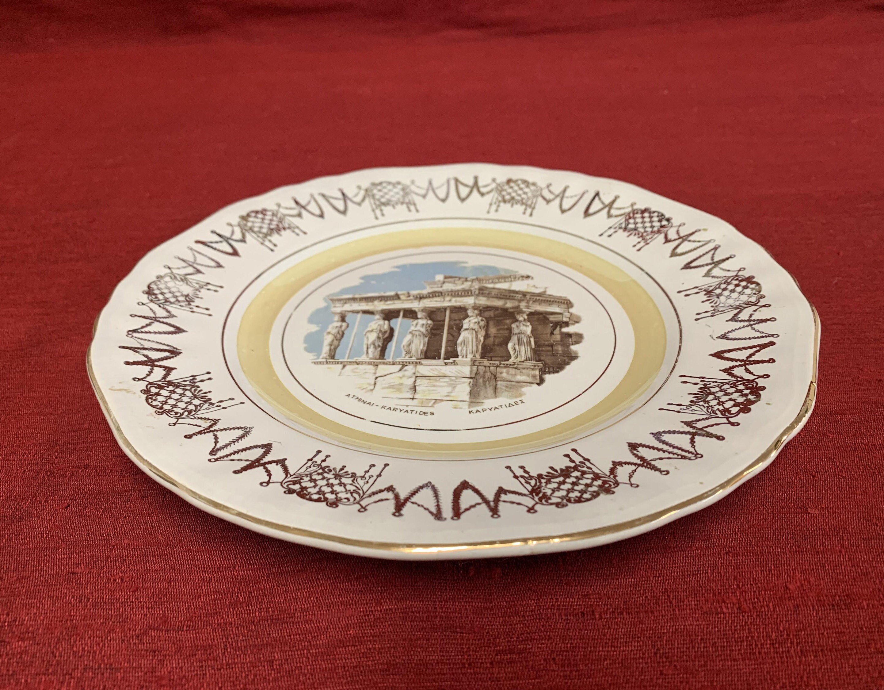 Caryatids of Acropolis Keramicos Plate Keramikos Greek Plates ...