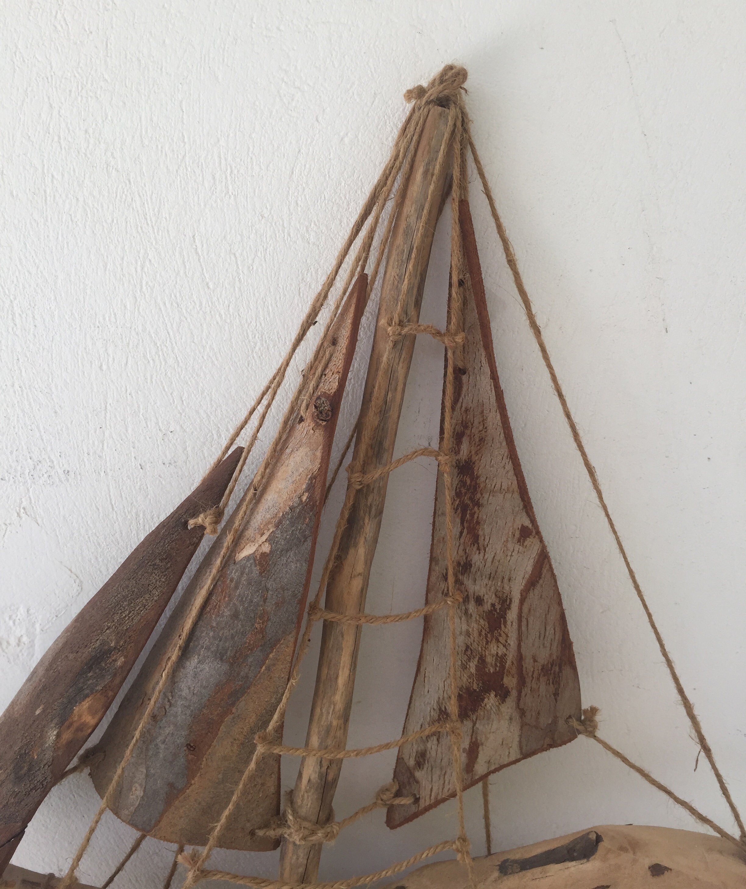 Wooden Boat Sculpture With Trees Trunks and Trees Barks Greek | Etsy