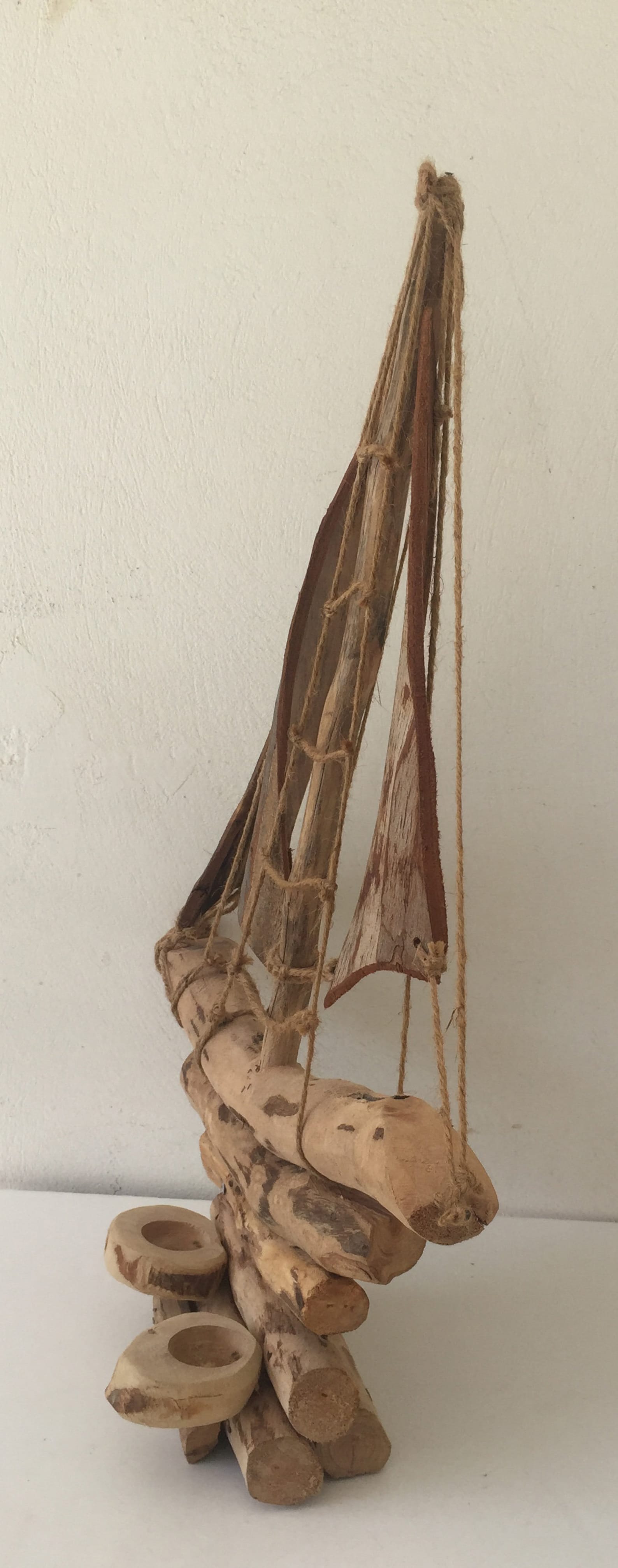 Wooden Boat Sculpture With Trees Trunks and Trees Barks Greek - Etsy