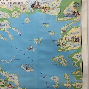 Map of Greek Mythology, Greece Mytholgy School Map, Mythology of Greece ...