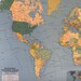 The World Pull Down Chart, Political Map of the World, Vintage World ...