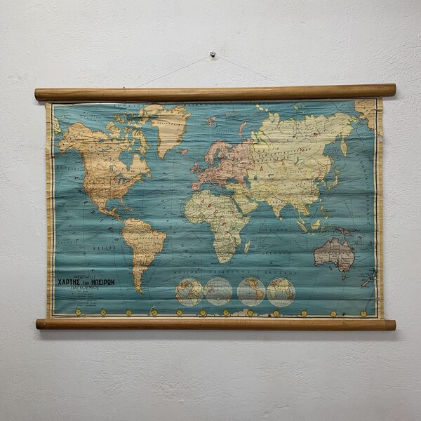 World Map Pull Down Chart - Etsy