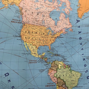 Atlas Geography Map, Large Atlas, Vintage World Atlas Map, Classroom ...