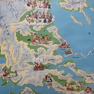 Map of Greek Mythology, Greece Mytholgy School Map, Mythology of Greece ...
