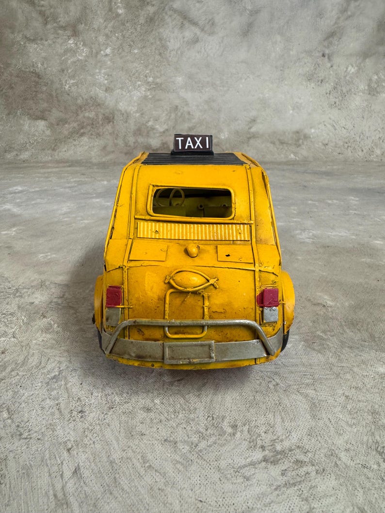 Replica Fiat 500 Tin Metal Mini Style Car With Taxi Topper, Fiat 500 ...