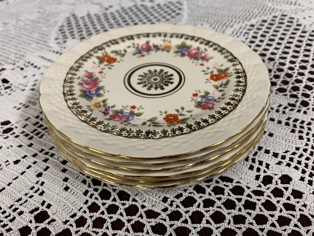 1930s Simpsons Potters Side Plates - Set of 6 Antique English ...