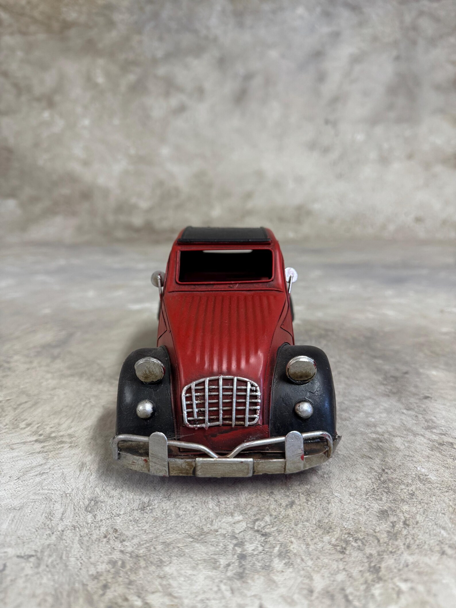 Red Citroen 2CV Metal Replica, Tin Metal 2CV Mini Style Car, Citroen ...