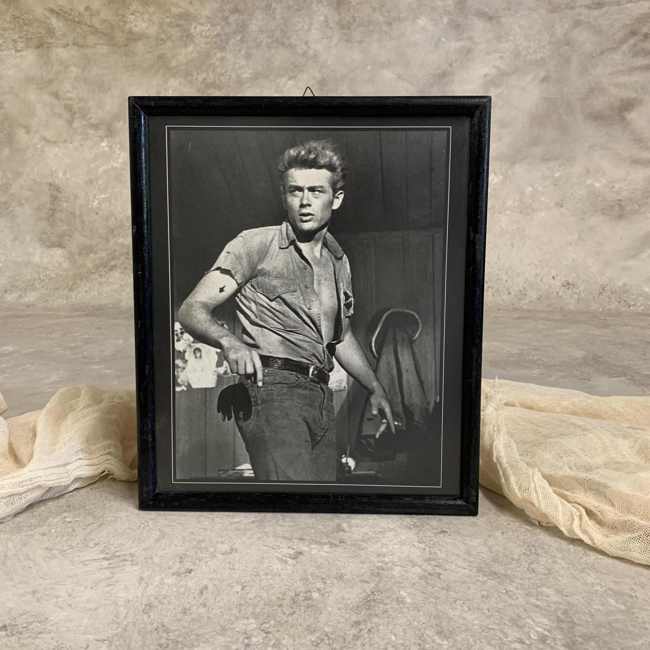 Vintage James Dean Art Print: Black Ornate Wood Frame, Home Cinema ...