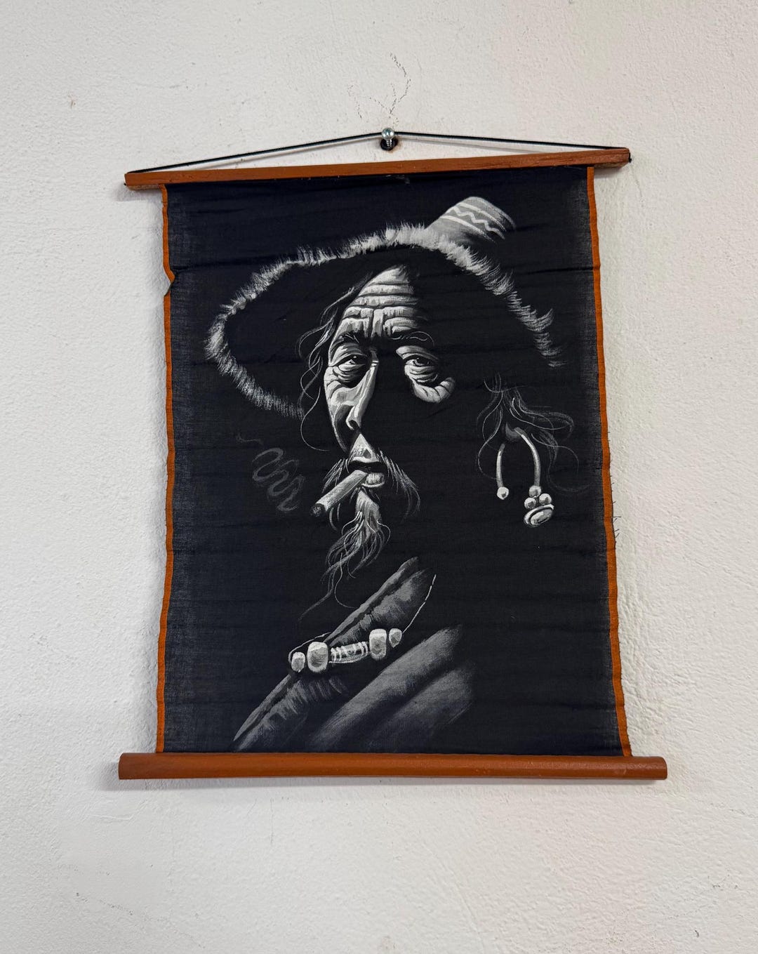 Vintage Batik Portrait Wall Hanging: Handmade Native Art Decor - Etsy