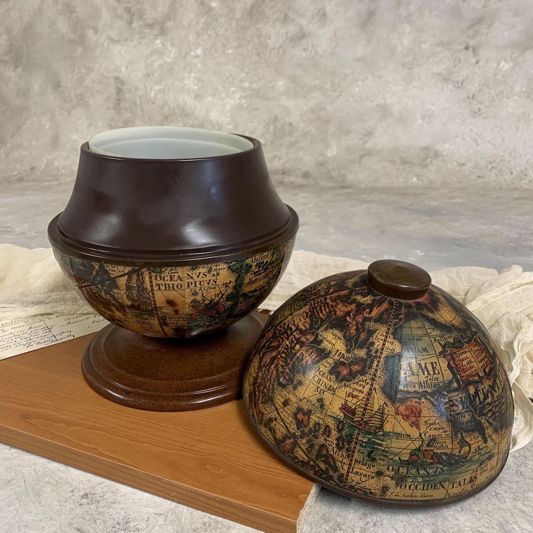 Vintage Old World Globe Tabletop Bar With Mini Globe Ice Bucket, Vintage Sphere, Globe Antique ...