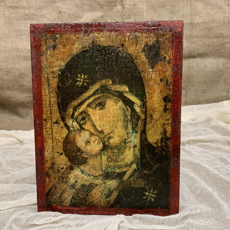 Virgin Mary Icon - Etsy