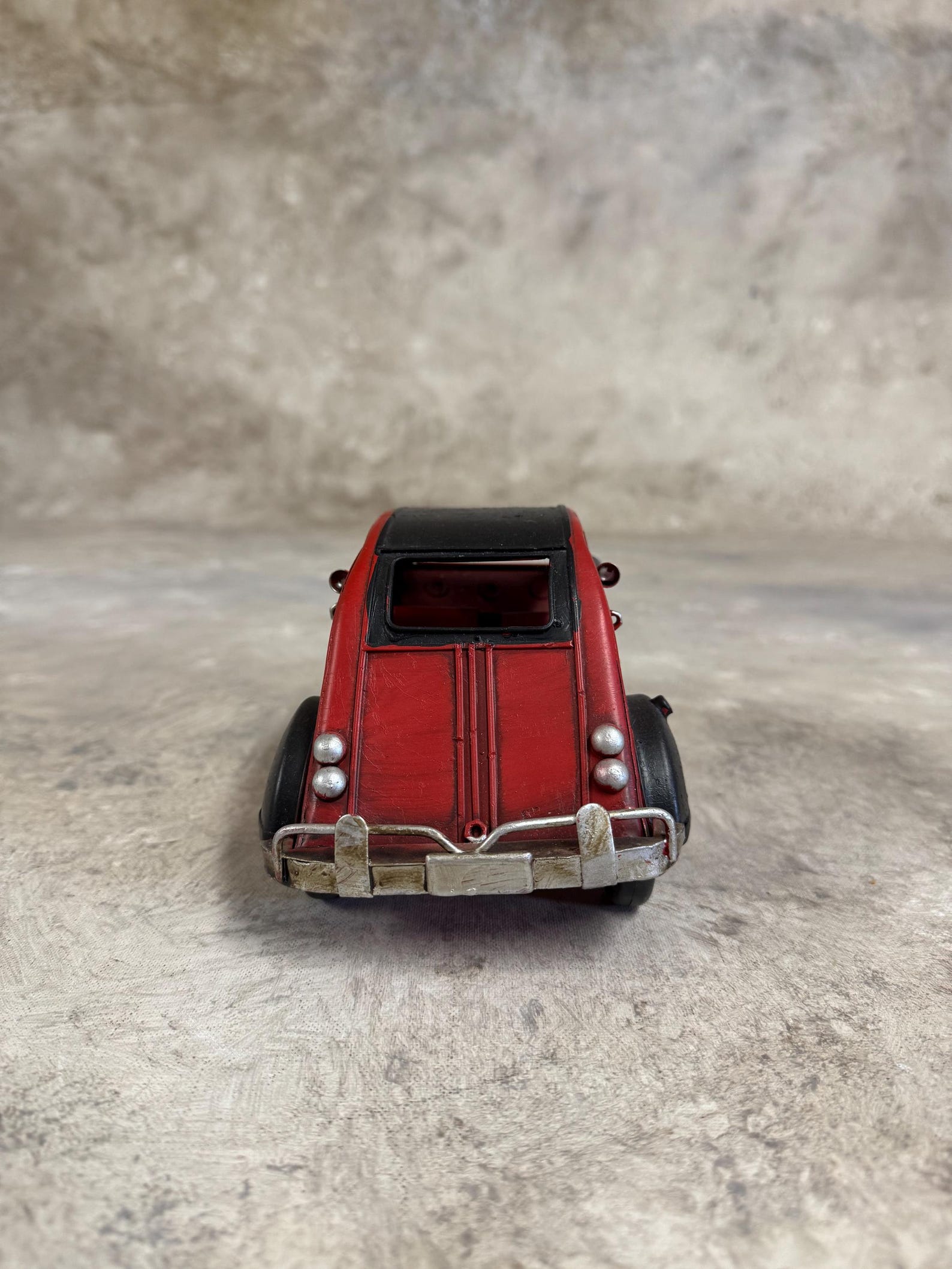 Red Citroen 2CV Metal Replica, Tin Metal 2CV Mini Style Car, Citroen ...