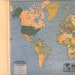 The World Pull Down Chart, Political Map of the World, Vintage World ...