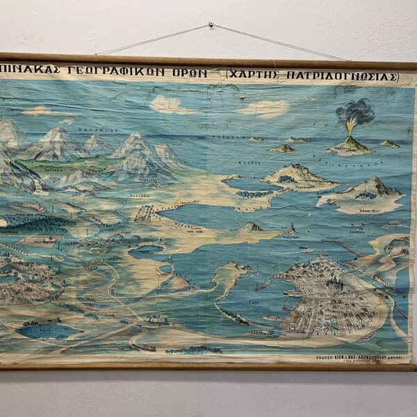 Pull Down Map - Etsy