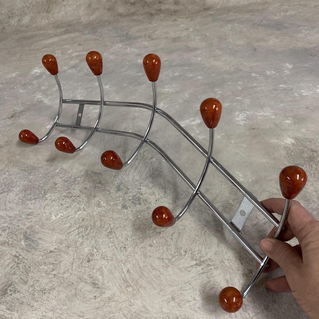 Vintage Metal Coat Rack, Retro Industrial Design With 10 Hooks, Perfect ...