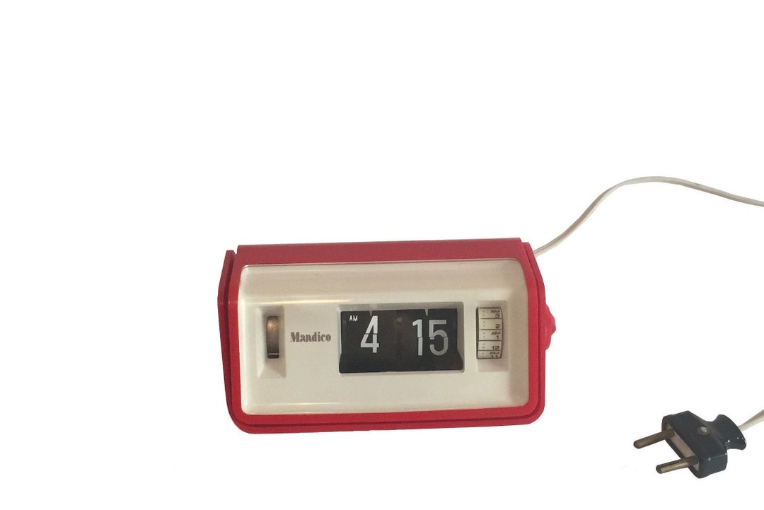 Rare Mandico Flip Clock Alarm 70s Red Flip Clock Made in - Etsy UK