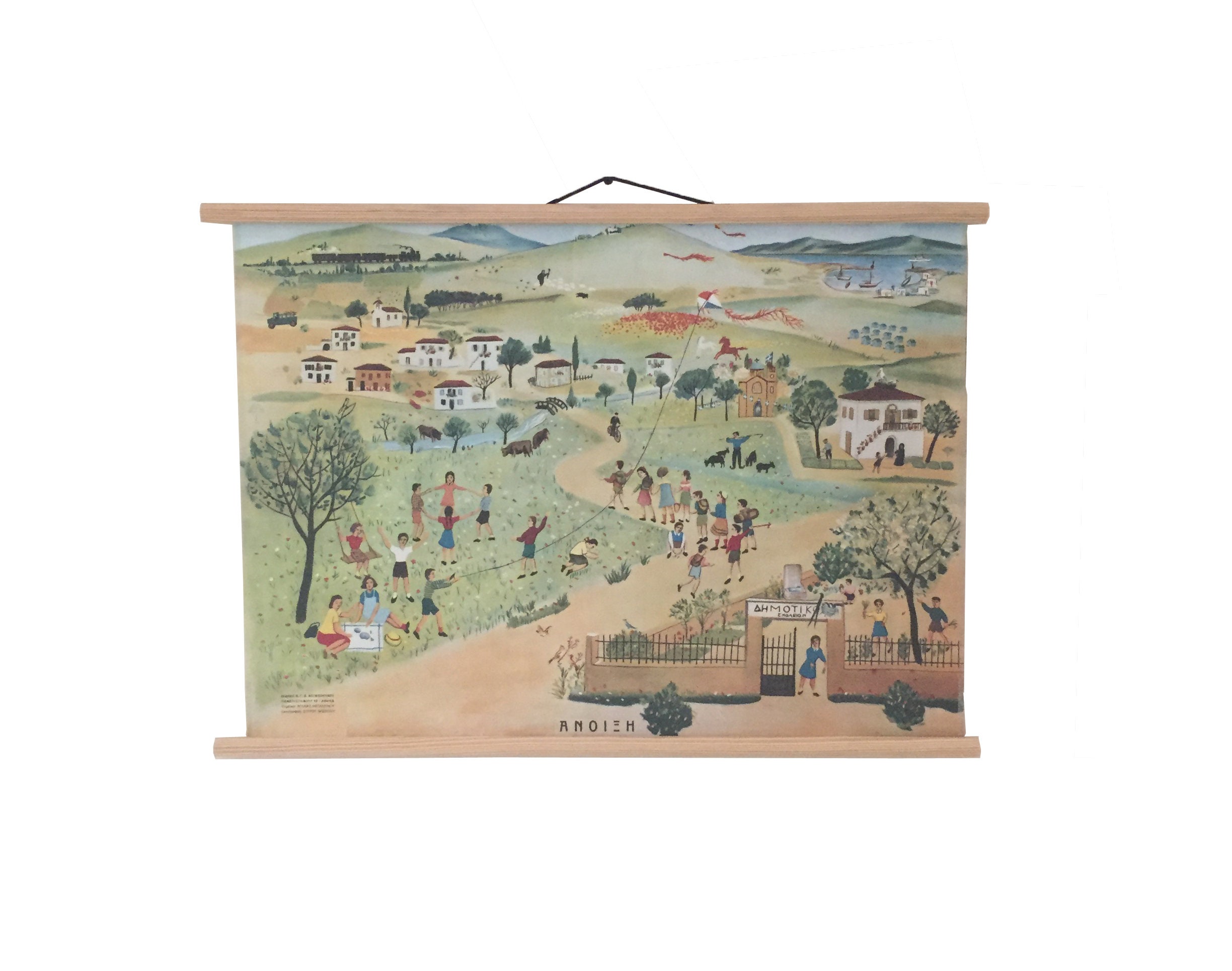 The Spring Pull Down Chart, Vintage Pictorial School Chart, the Seasons ...