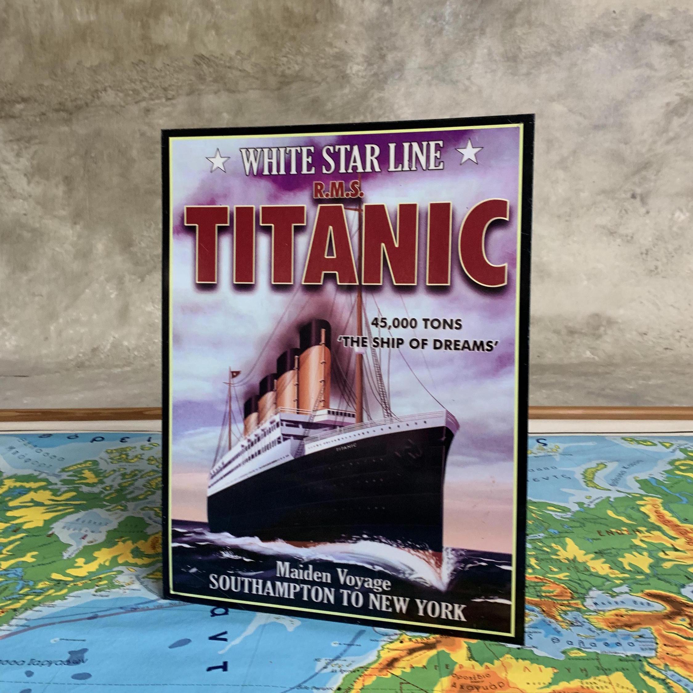 Titanic White Star Line Sign: Vintage Ocean Liner Tin Decor - Etsy