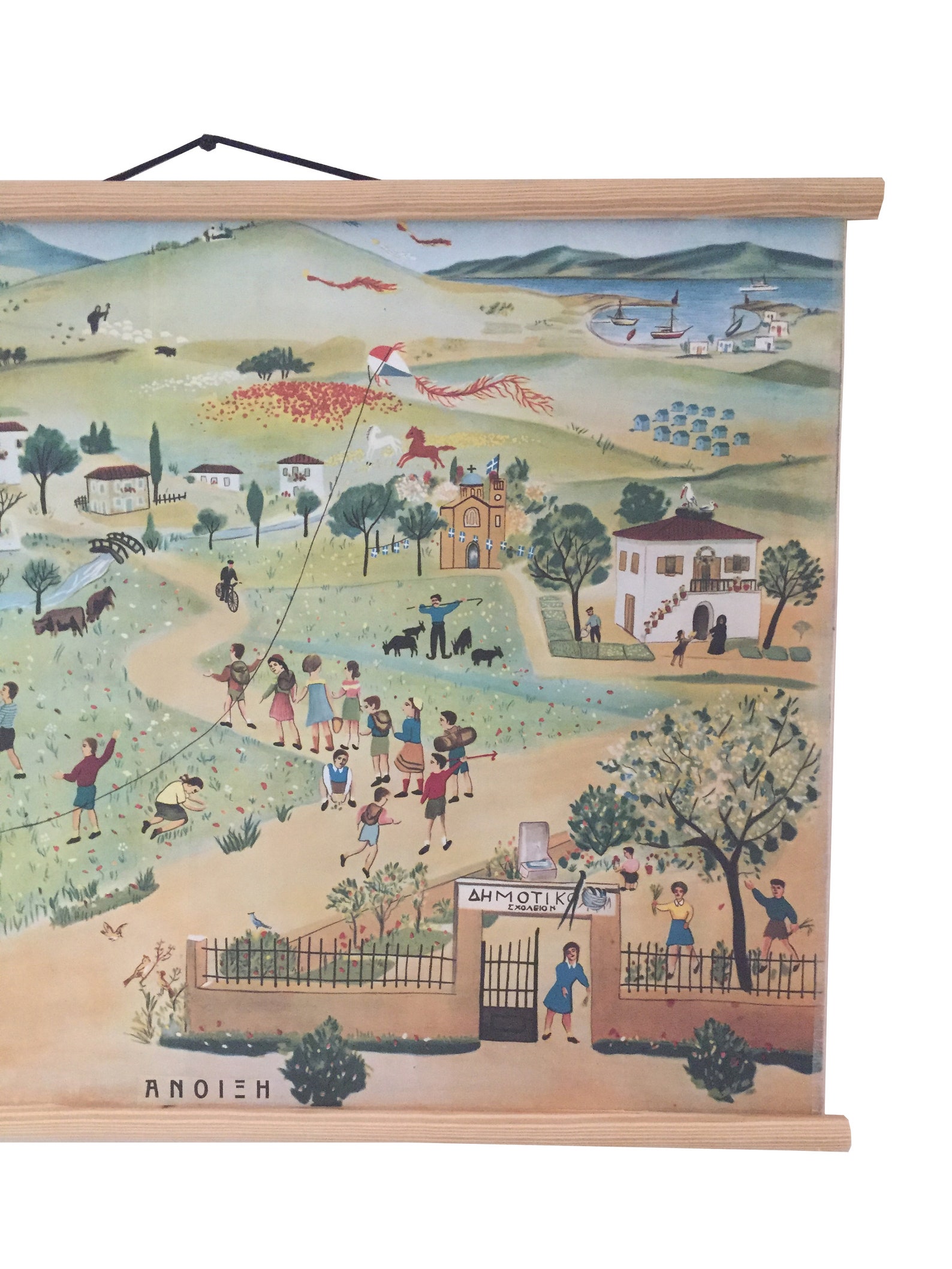 The Spring Pull Down Chart, Vintage Pictorial School Chart, the Seasons Pull Down Chart, Large ...