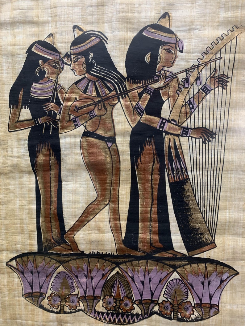 Musicians of Amun, Ancient Egyptian Papyrus Wall Hanging Painting - Etsy