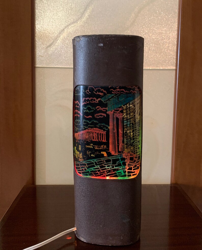 Unique Stained Table Lamp With the Acropolis of Athens and White Tower ...