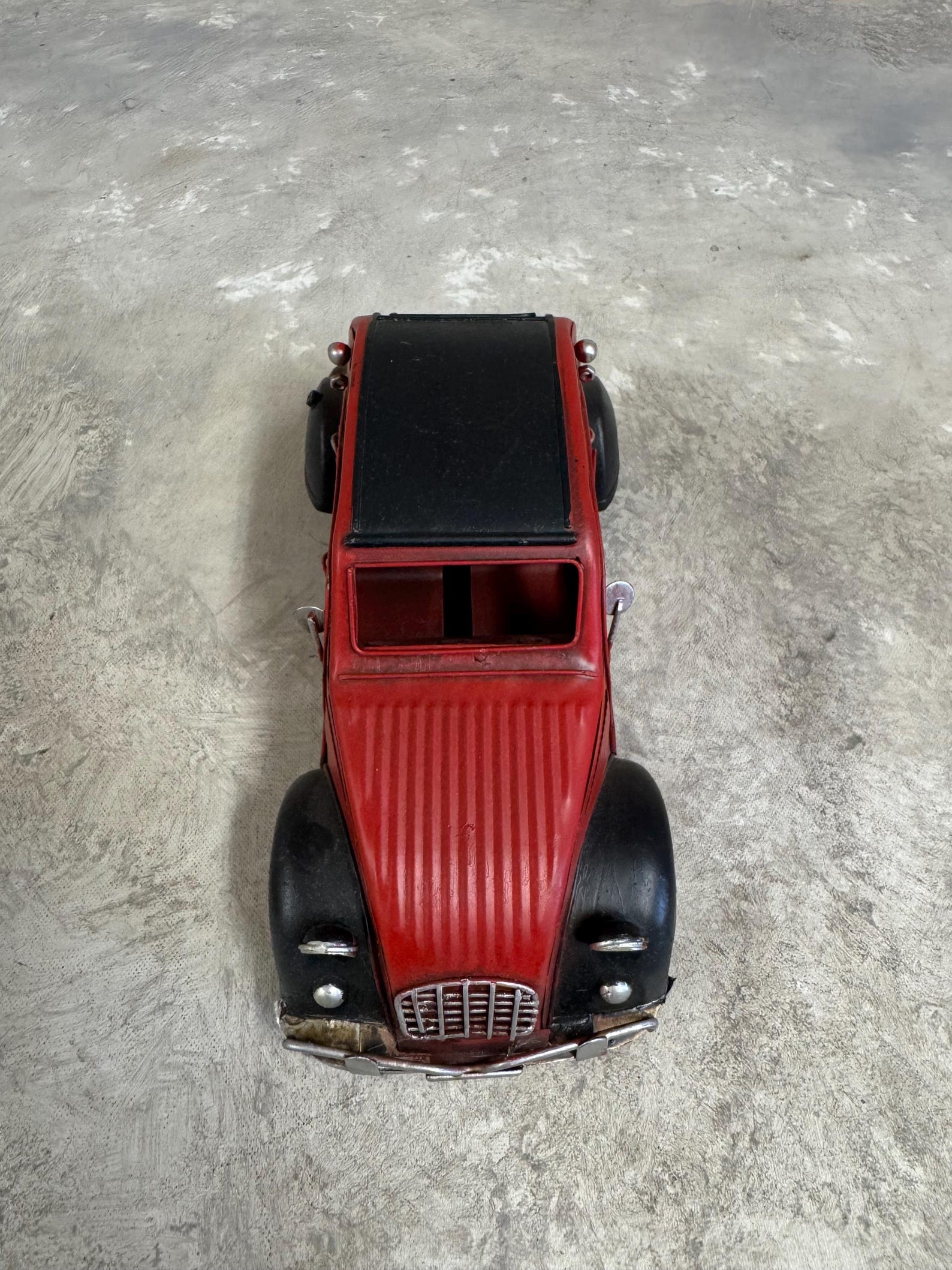 Red Citroen 2CV Metal Replica, Tin Metal 2CV Mini Style Car, Citroen ...