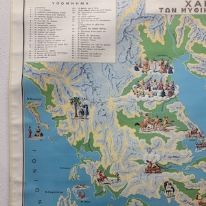 Map of Greek Mythology, Greece Mytholgy School Map, Mythology of Greece ...