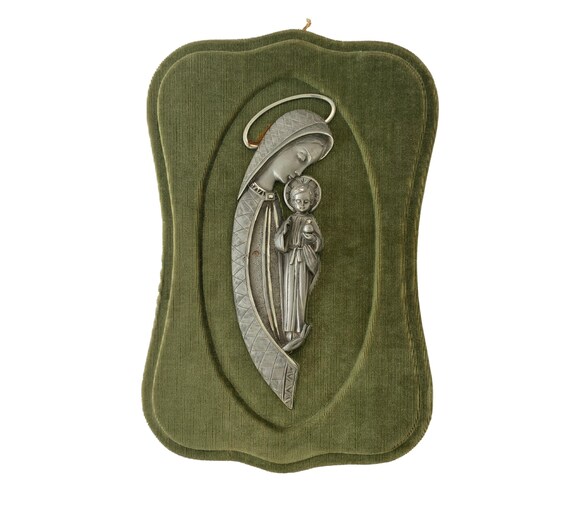 Vintage Peltro Inciso Icon Virgin Mary and Jesus Icon - Etsy