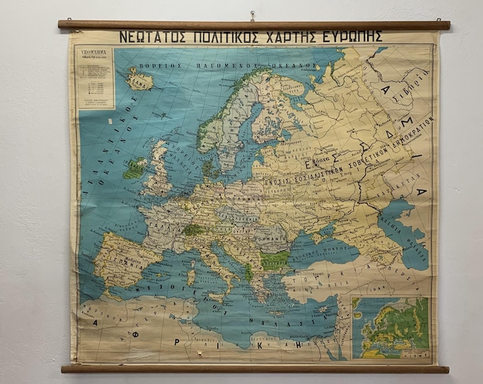 Vintage Europe Pull Down Map Europe Chart Vintage Europe Map Pull Down ...