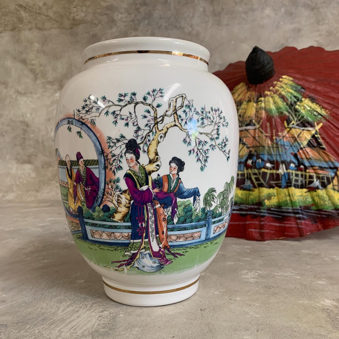 Vintage Dutch Geisha Vase – Mulder & Zoon, Hand Painted Porcelain - Etsy