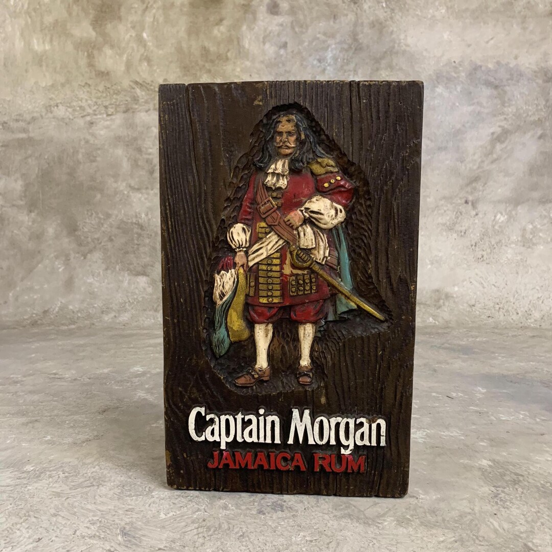 Captain Morgan Advertising Sign, Vintage 1990s Hard Plastic Relief Sign ...