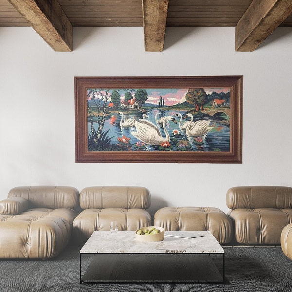 Tapestry Swan Needlepoint - Etsy