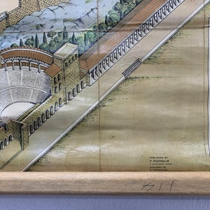 Rare Acropolis Chart Acropolis of Athens School Map Vintage Greek Map ...