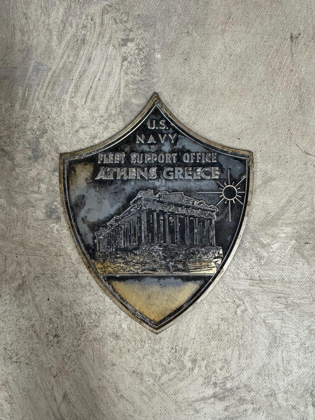 Vintage Solid Brass US Navy Badge - Parthenon Greece - Etsy