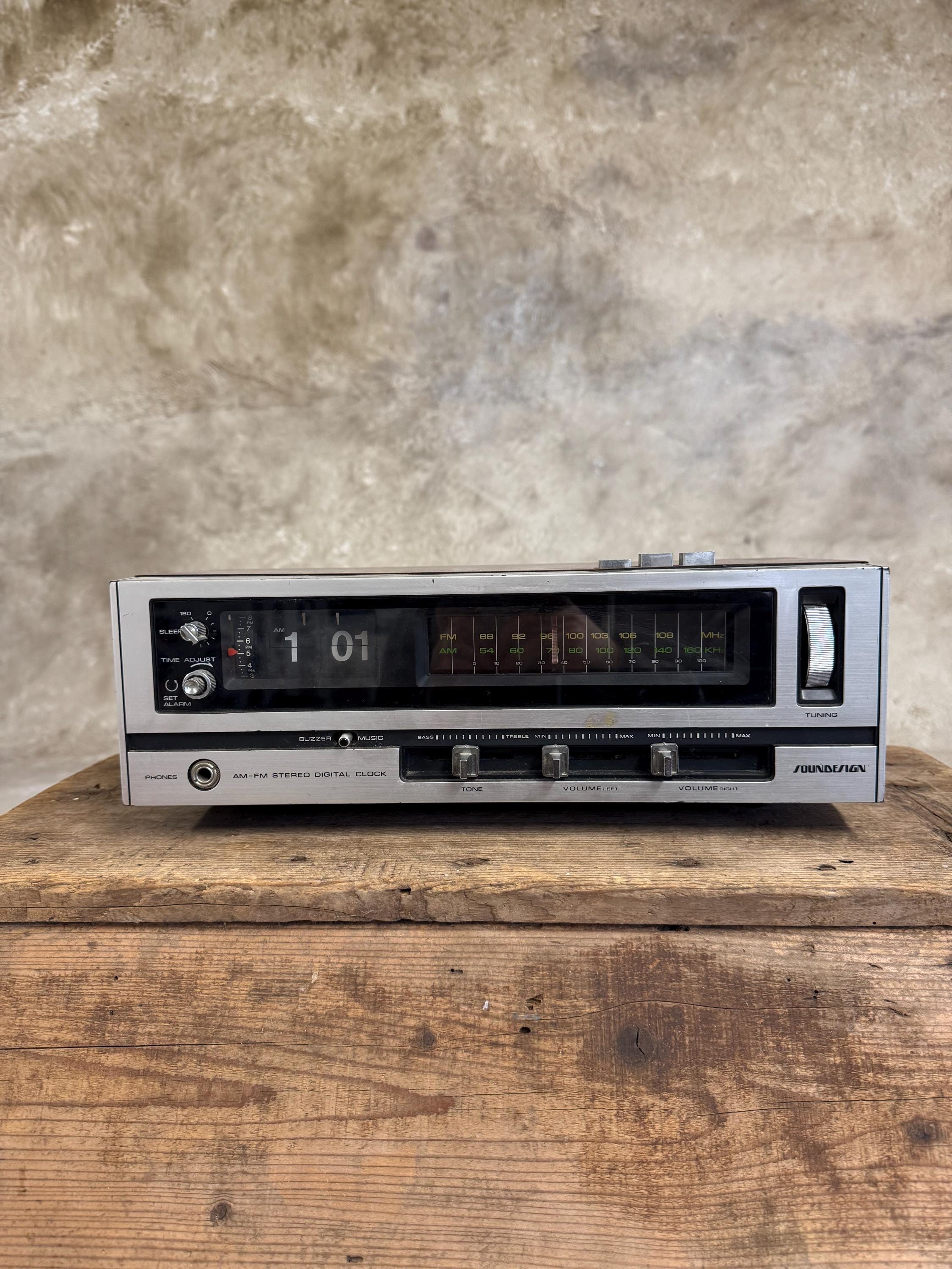 Vintage Soundesign AM FM Stereo Clock Radio Model 3933, Vintage Flip ...