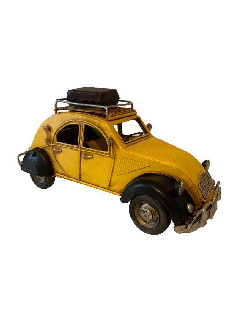 Retro Yellow Metal Citroen 2CV Replica Car Vintage Miniature - Etsy