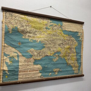 Vintage Map of Greece, Attiki Chart, Viotia Chart, Rare Map, Geography ...