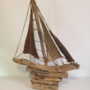 Wooden Boat Sculpture With Trees Trunks and Trees Barks, Greek ...