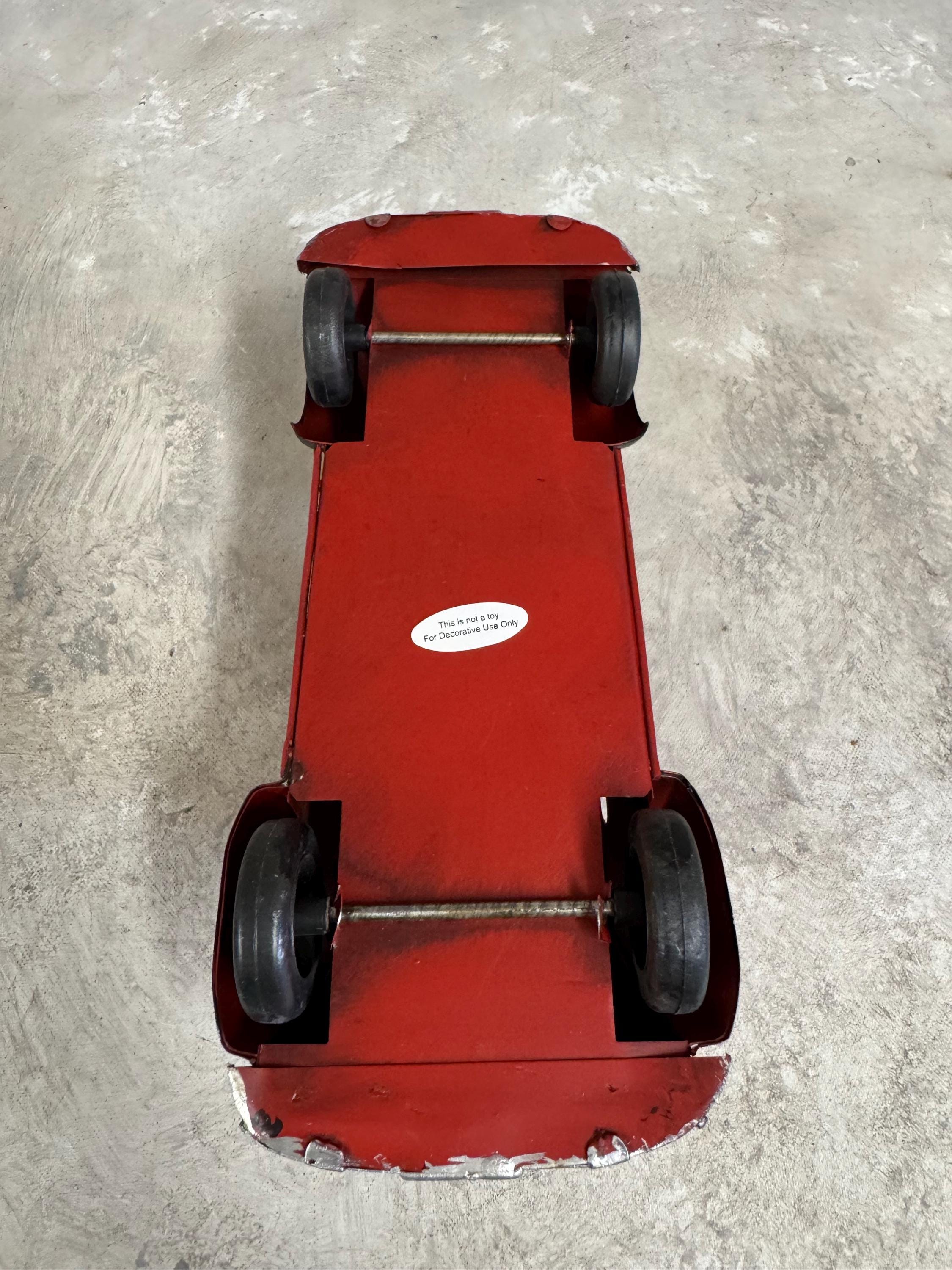 Red Citroen 2CV Metal Replica, Tin Metal 2CV Mini Style Car, Citroen ...