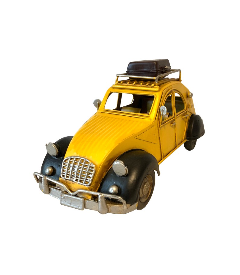 Retro Yellow Metal Citroen 2CV Replica Car Vintage Miniature - Etsy
