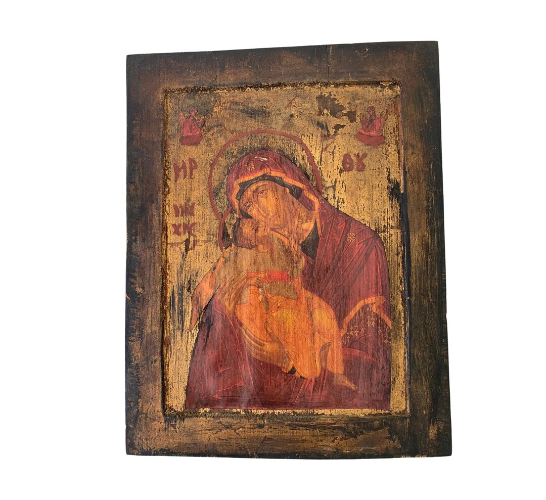 Virgin Mary and Jesus Icon Virgin Mary Icon Virgin Mary and - Etsy