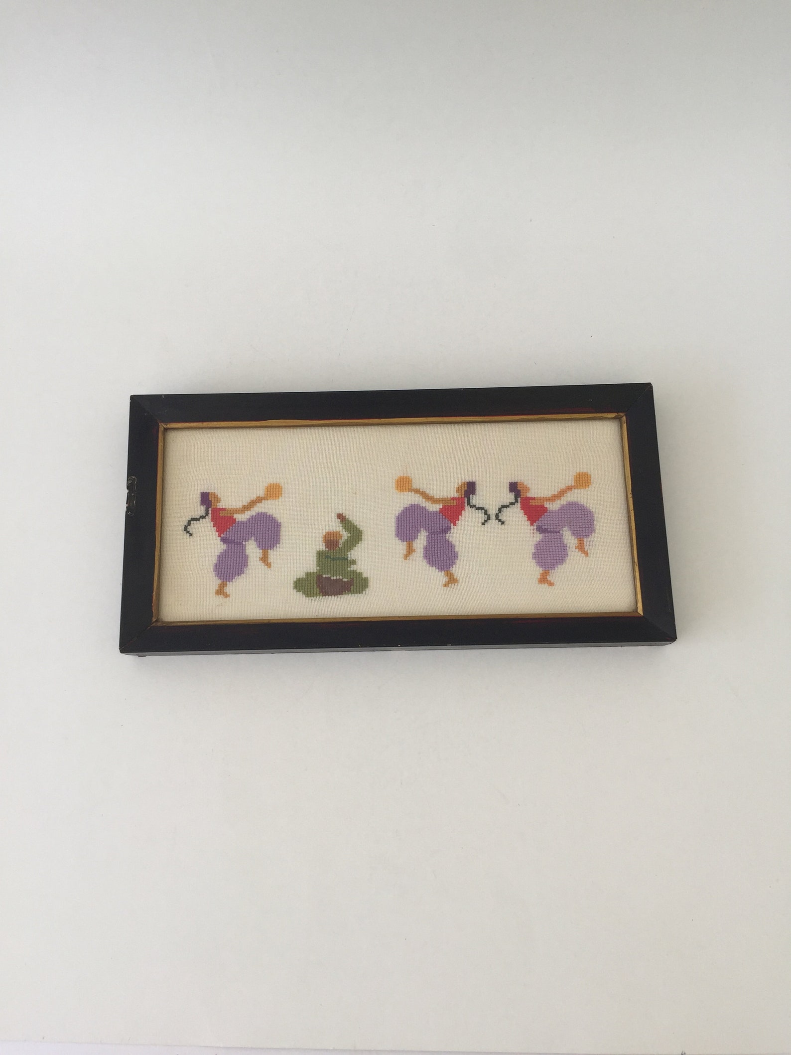 Vintage Colorful Dancers Needlepoint Embroidered Tapestry | Etsy