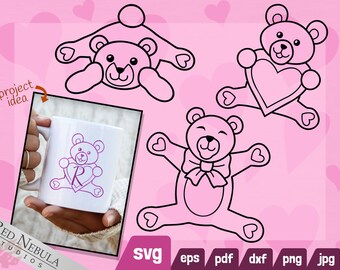 Teddy Bear SVG. Bear Couple Svg. Valentine's Day Svg. - Etsy Canada