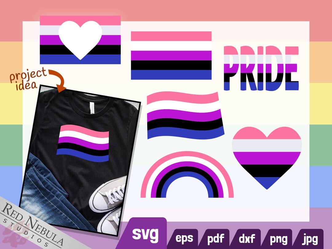 Genderfluid Pride Downloadable Vector Pack Svg, Dxf, Eps, Pdf, Png, Jpg ...