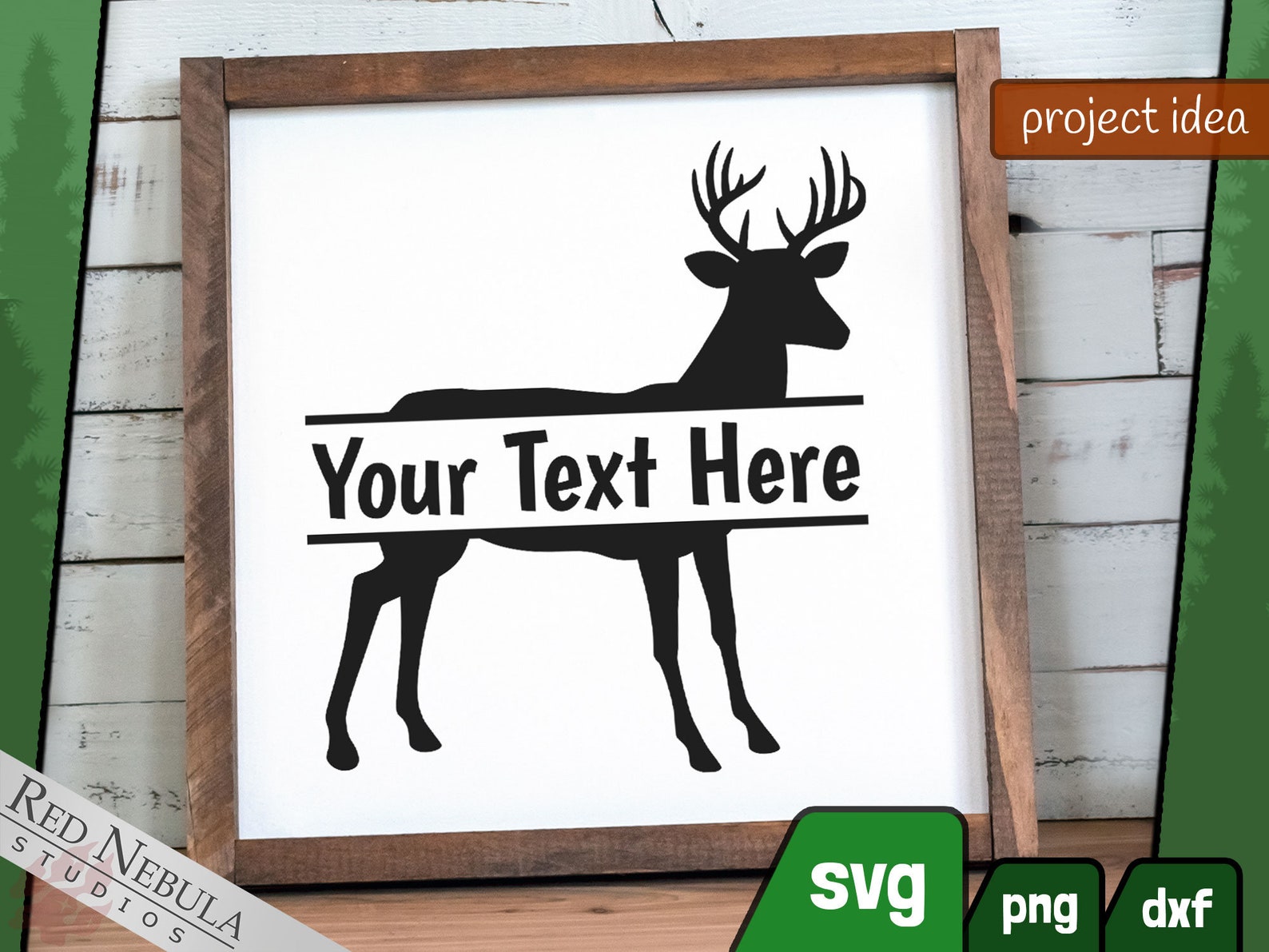 Woodland Deer Split Monogram SVG, PNG, & DXF Male Deer, Buck, Stag ...
