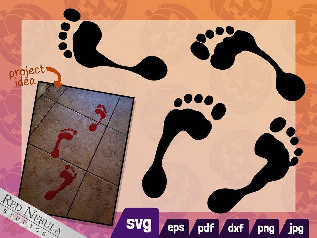 Creepy Footprints SVG Silhouettes Set 4 Svg Png Dxf - Etsy