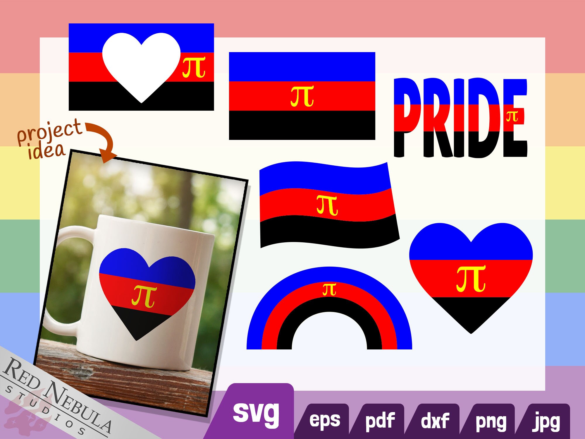 Polyamory Pride Downloadable Vector Pack Svg Dxf Eps Pdf - Etsy