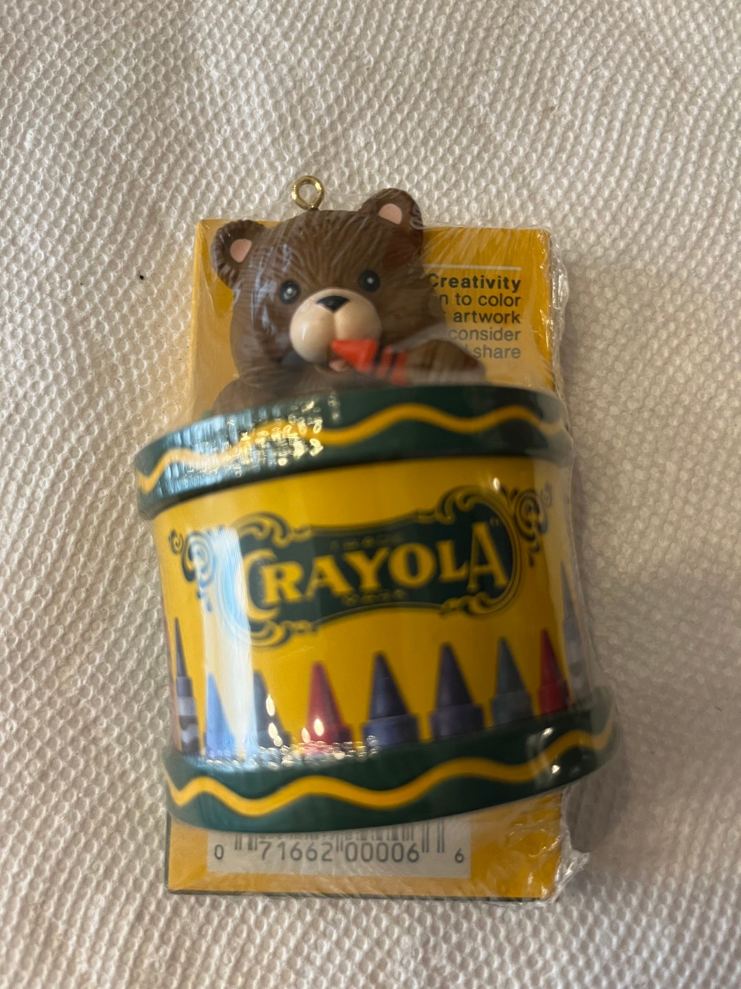 Crayola Bear Ornament and Crayons - Etsy