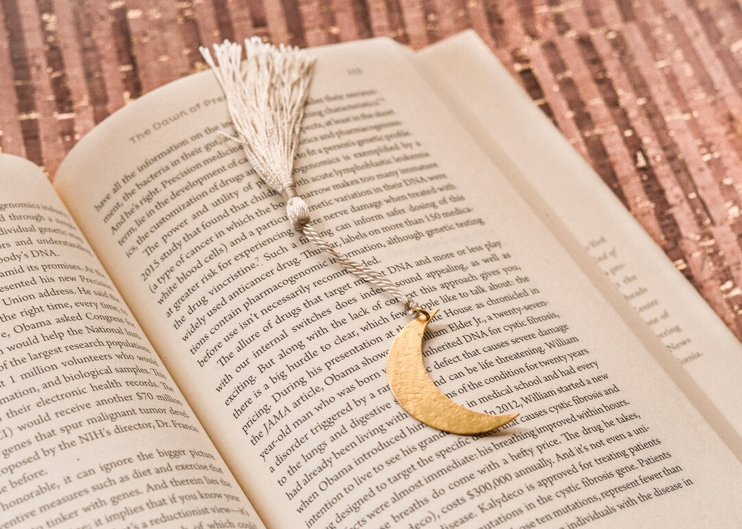 Crescent Moon Bookmark. Personalization Option. Smooth or Textured ...